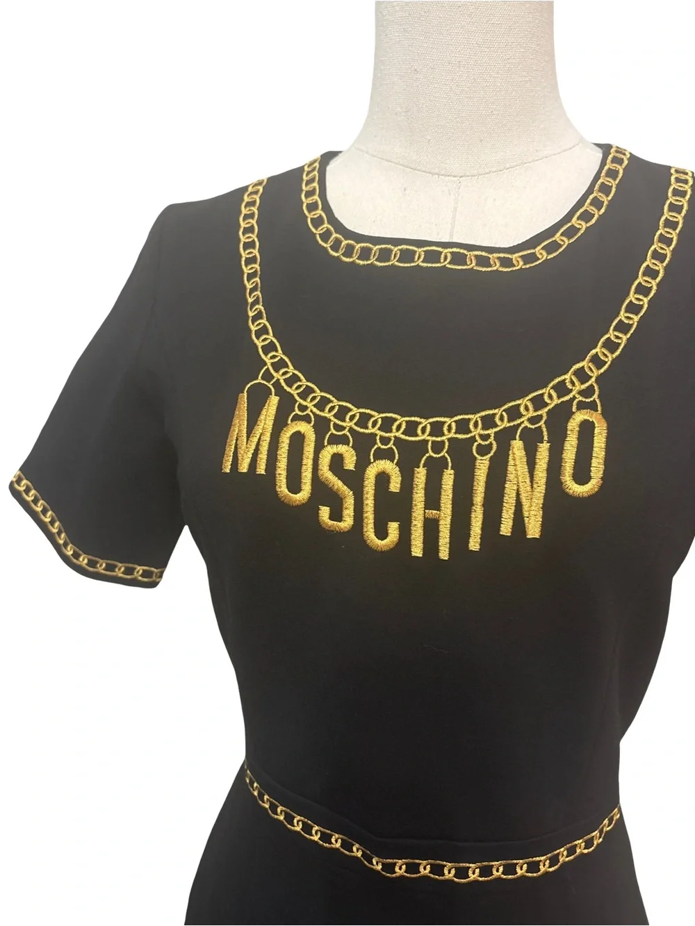 unknown | Dresses | Black Dress With Gold Chain Logo | Poshmark